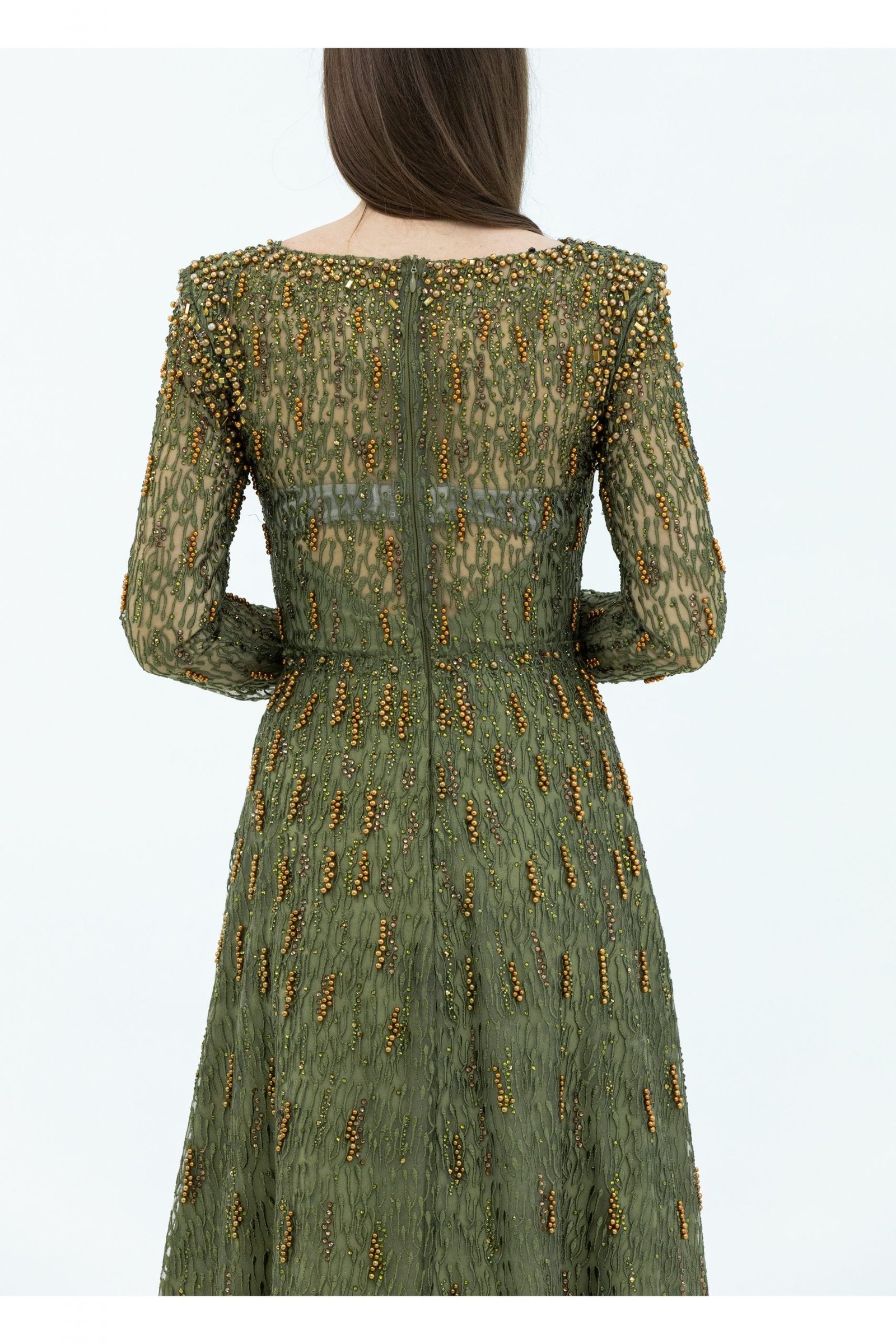 Plunging Princess Evening Dress - Alesayi Fashion