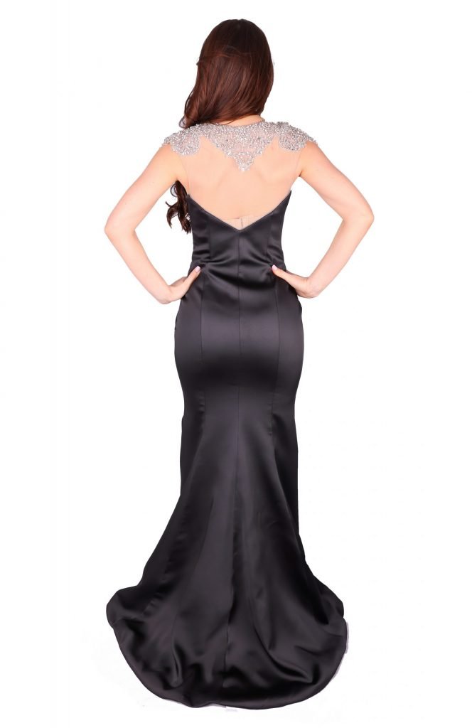 Slip Dress Plungeing Simple Satin Plain Evening Dress - Alesayi Fashion