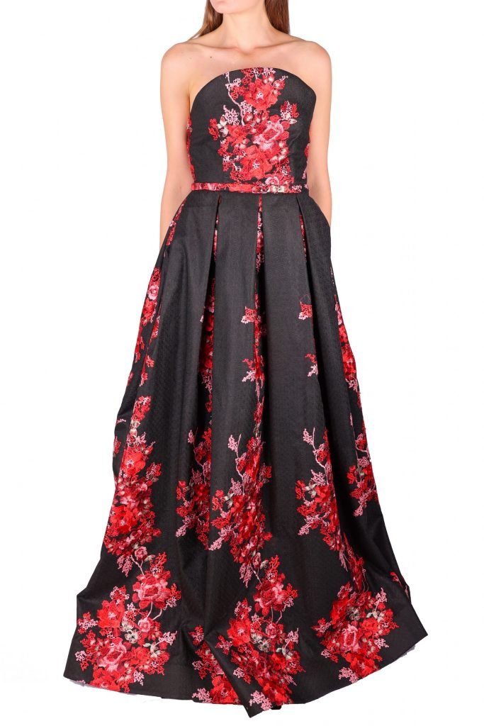 A-Line Straight Across Adorn the Dress Plain Gown Dress - Alesayi Fashion