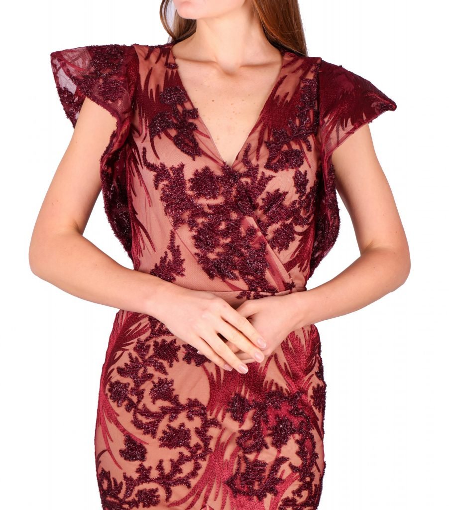 Red Catfish Detailed Dress - Alesayi Fashion