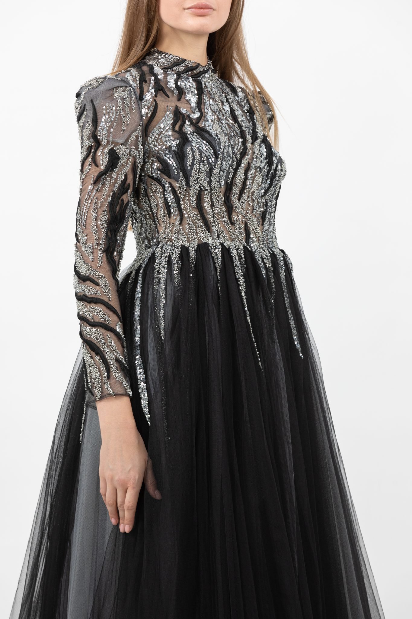 High Neck - A-Line - Gown Dress - Alesayi Fashion