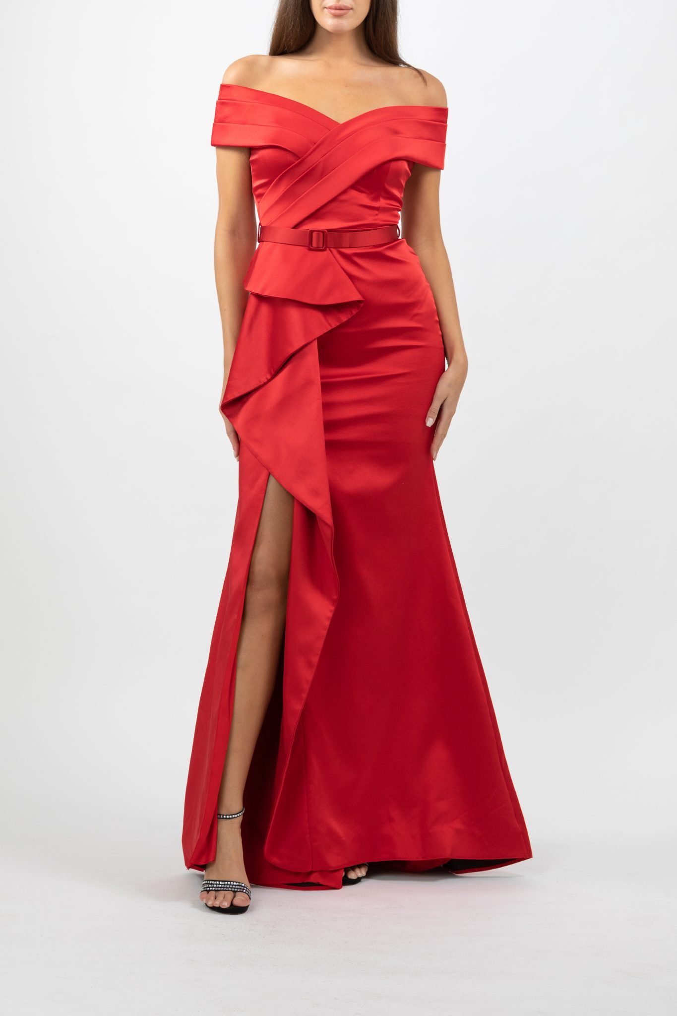 OFF-Shoulder - High Knee Evening Dress - Alesayi Fashion