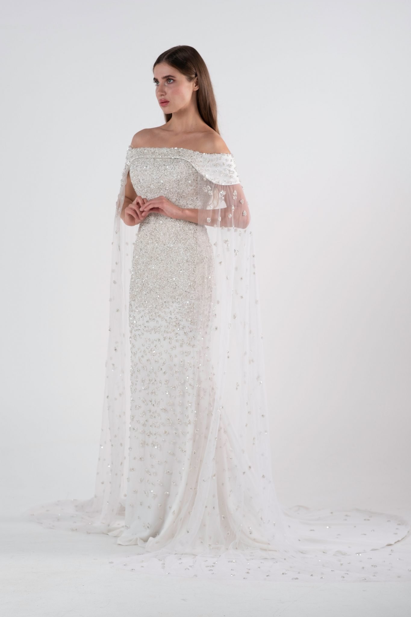 Off-Shoulder Marmaid Evening Dress - Alesayi Fashion