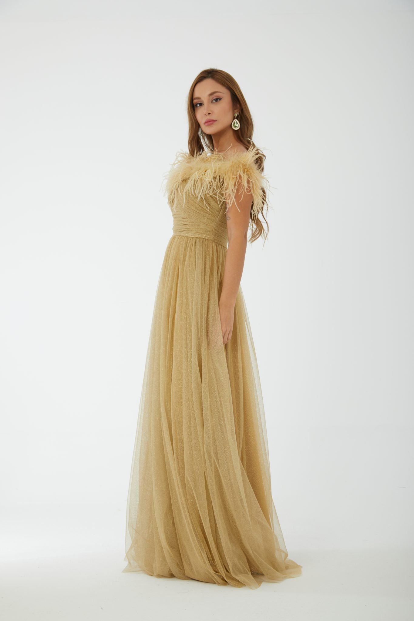 Off shoulder high knee column evening dress - Alesayi Fashion